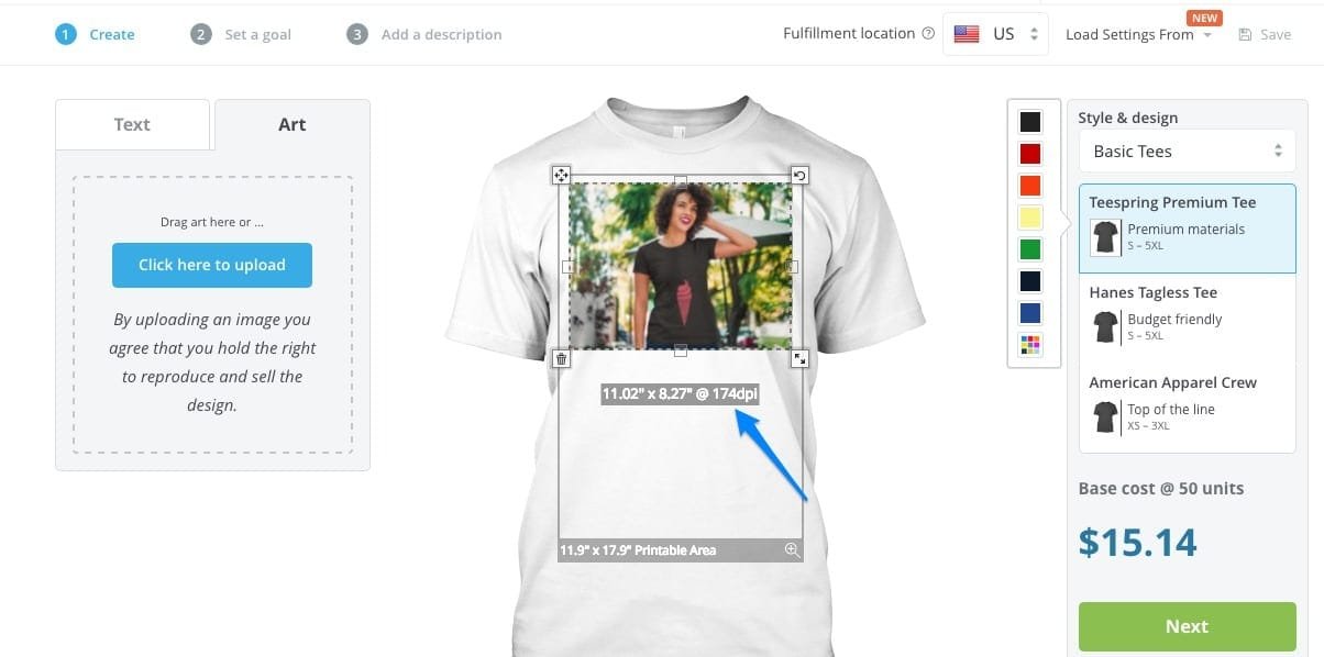 Teespring website in your hands